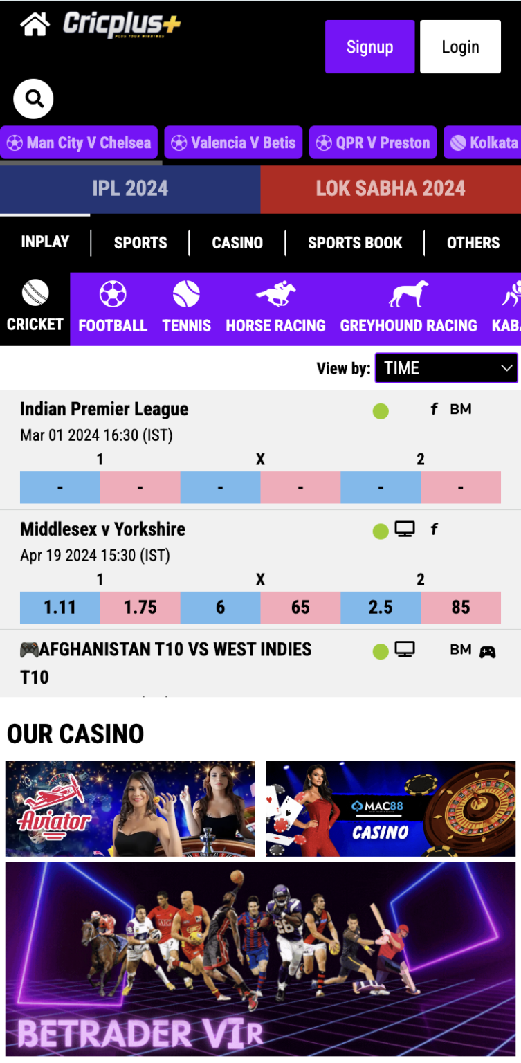 Cricplus Betting and Casino Site in India - Login & Singup